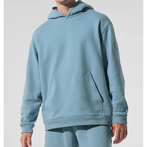 ALO Yoga | Shirts | Alo Yoga Mens Light Blue Renown Heavy Weight Hoodie ...